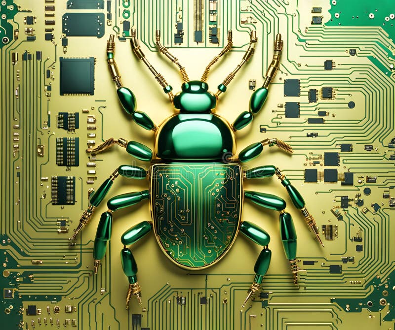Computer Bug Concept Techno Insect Stock Illustration - Illustration of ...