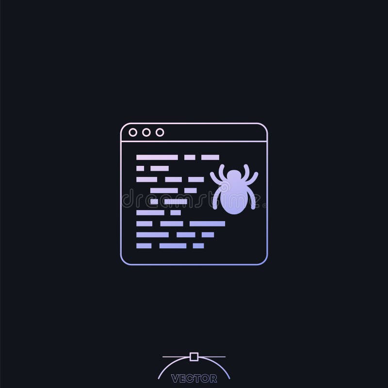 Computer Bug Icon with Gradient Stock Illustration - Illustration of ...