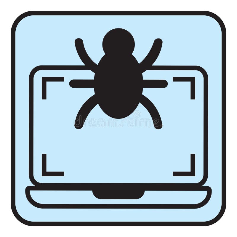 Computer bug, icon stock vector. Illustration of protection - 261076158