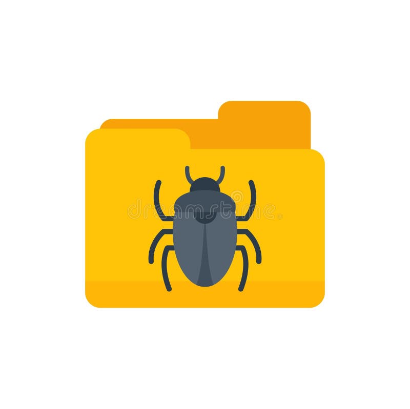 Computer Bug Infecting Important Files and Folders Stock Illustration ...