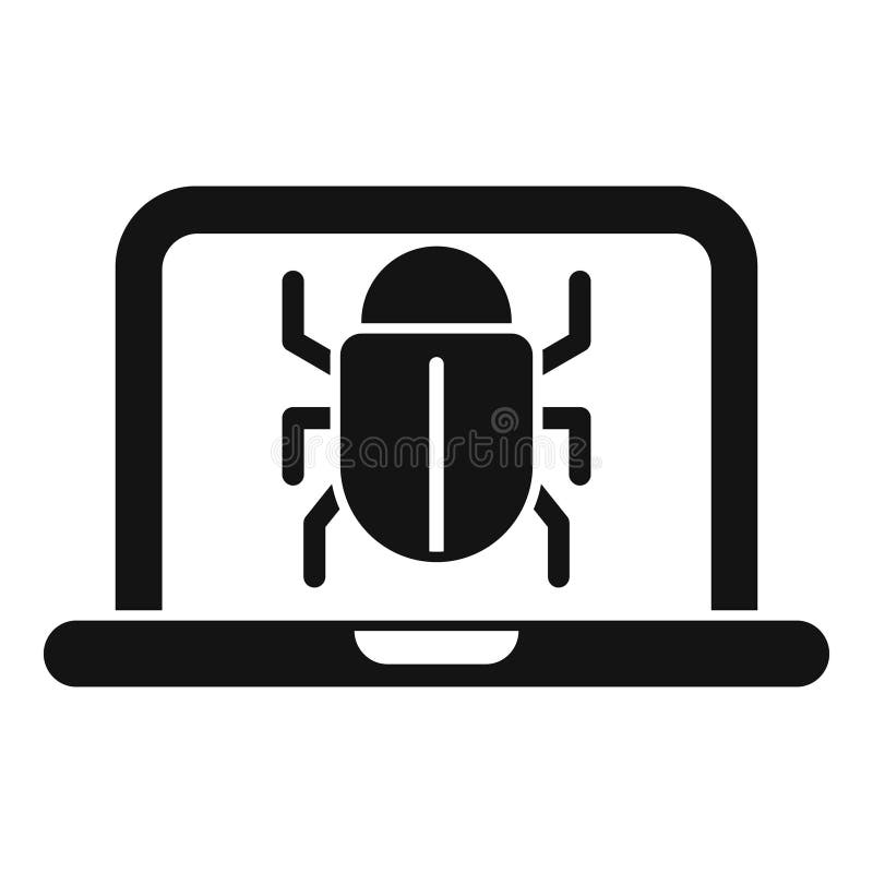 Computer Bug Infecting Laptop Screen Icon Stock Illustration ...