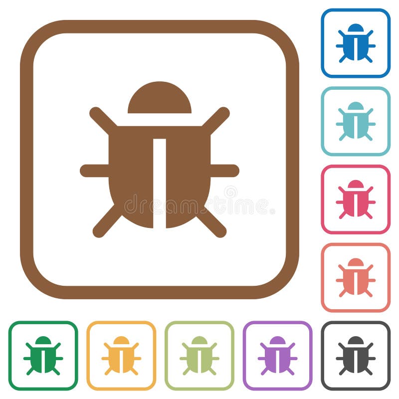 Computer bug simple icons stock vector. Illustration of buttons - 193275835