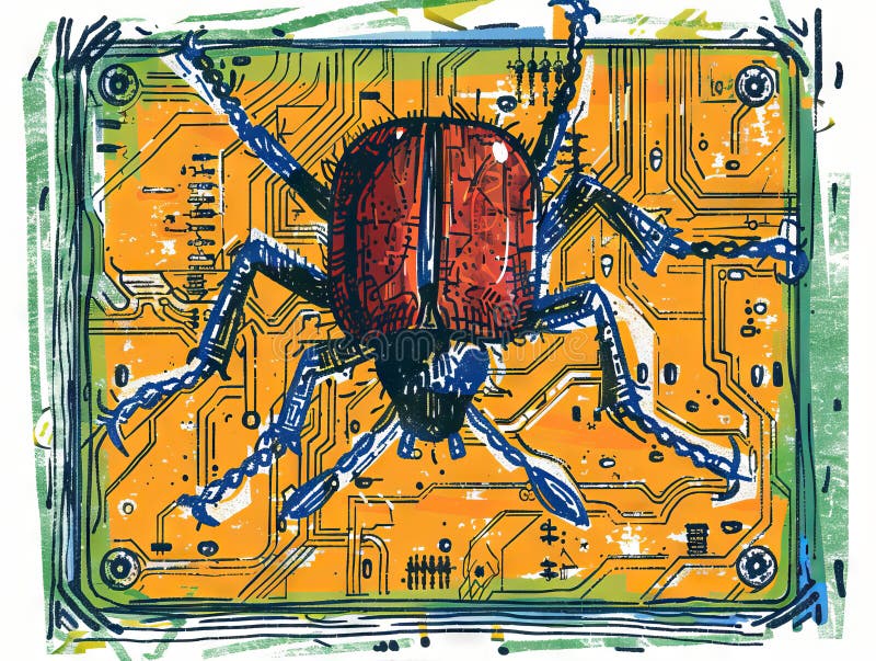 Computer bug stock illustration. Illustration of childish - 309751298