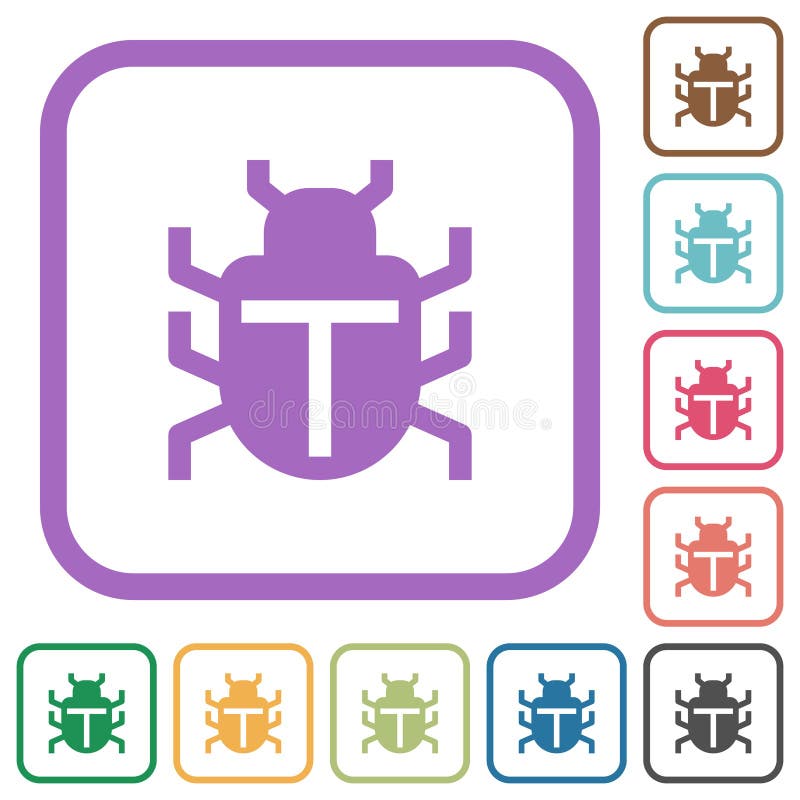 Computer Bug Solid Simple Icons Stock Illustration - Illustration of ...