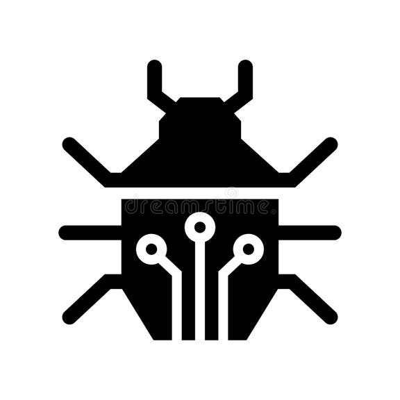 Computer Bug Virus Icon in Flat Style. Stock Illustration ...