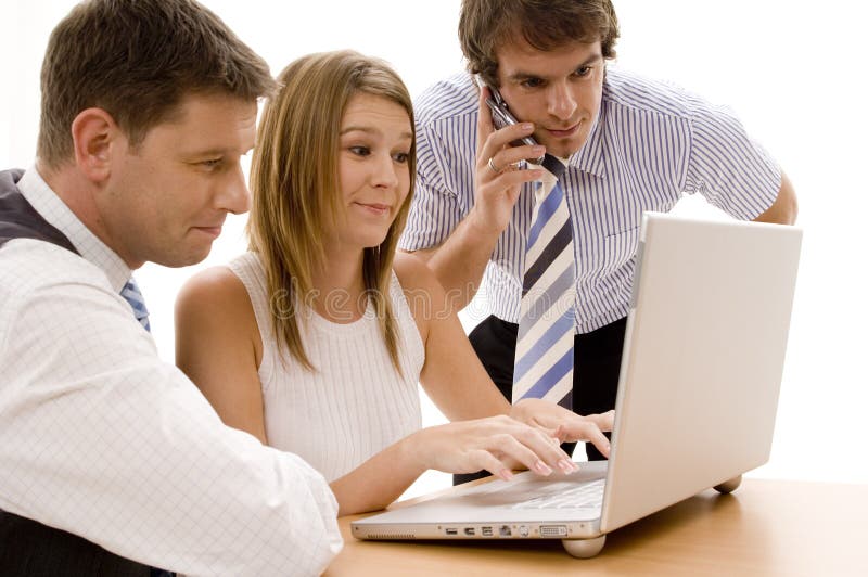 Computer Business stock photo. Image of smiling, team, together - 462680