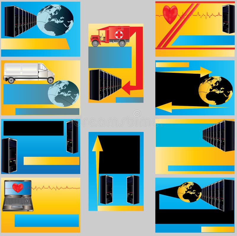 Computer Business Cards stock vector. Illustration of handbill - 7216105