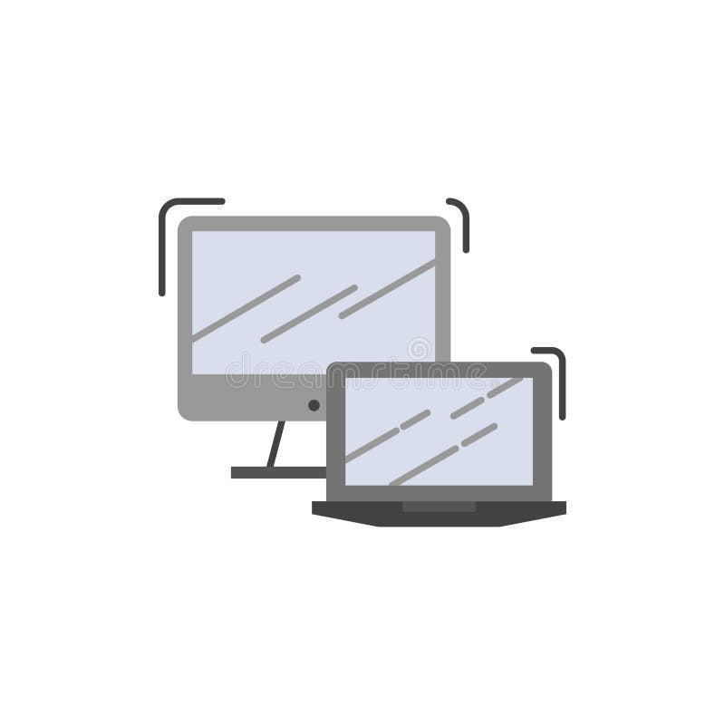 Computer, Business, Laptop, MacBook, Technology Flat Color Icon. Vector ...