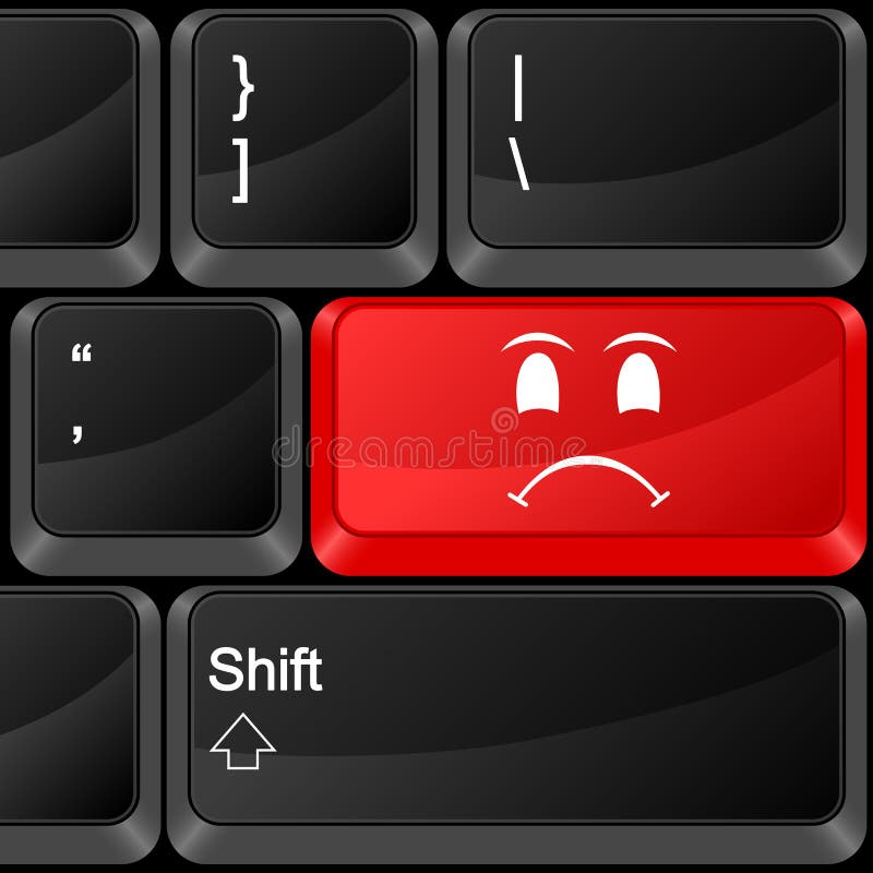 Computer button angry face stock vector. Illustration of button - 117278866