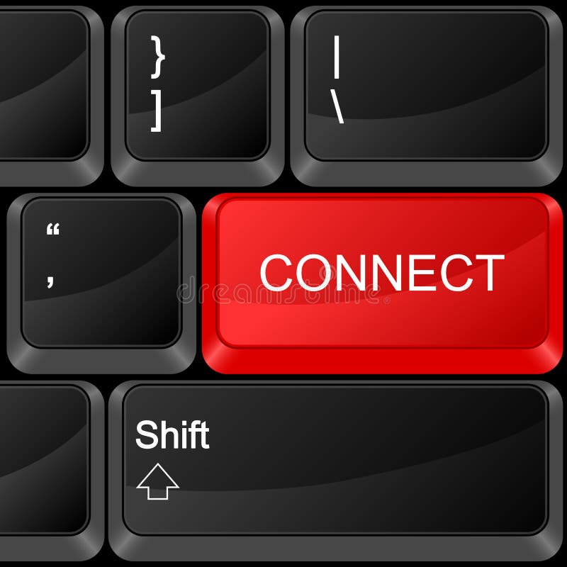 Connect Button On A Computer S Stock Illustration - Illustration of ...
