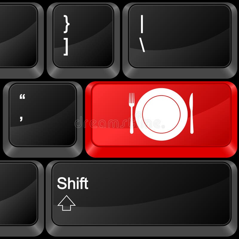 Computer button food stock vector. Illustration of connect - 99341705