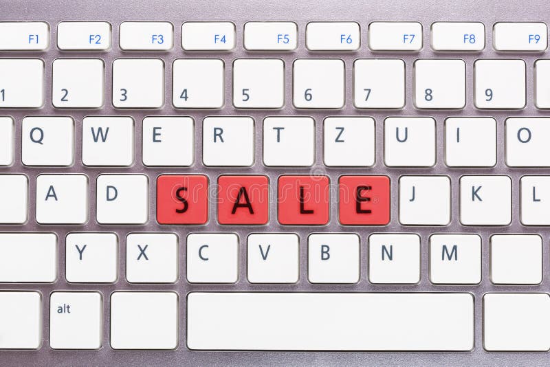 Computer Button with Sale Sign Stock Photo - Image of communication ...