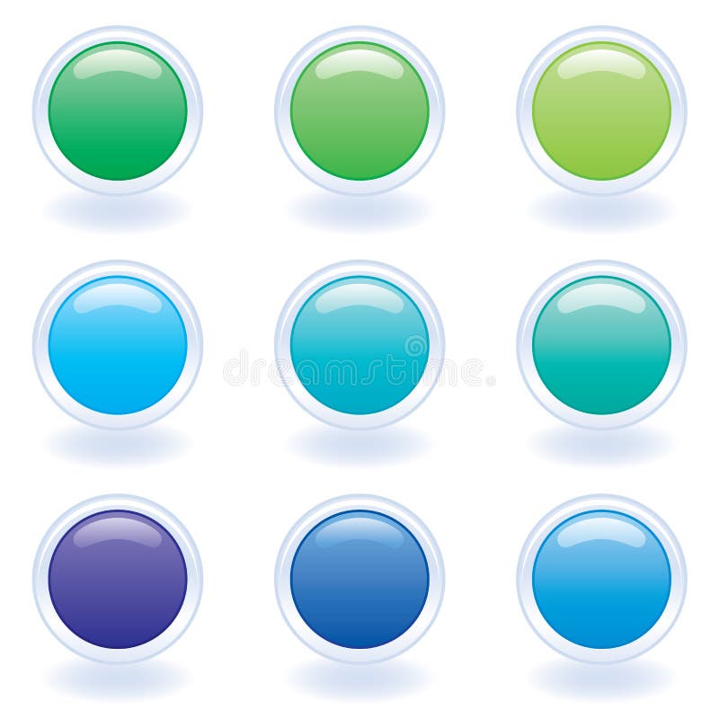Computer Buttons in Cool Colors Stock Vector - Illustration of business ...