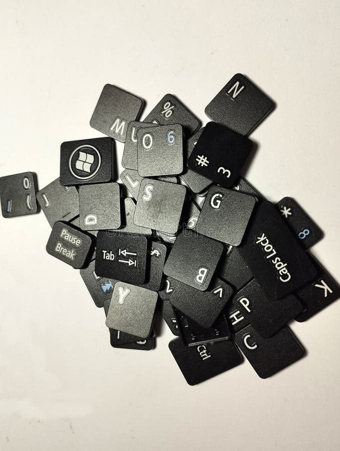 Computer Buttons Stacked Chaotically Stock Photo - Image of finger ...