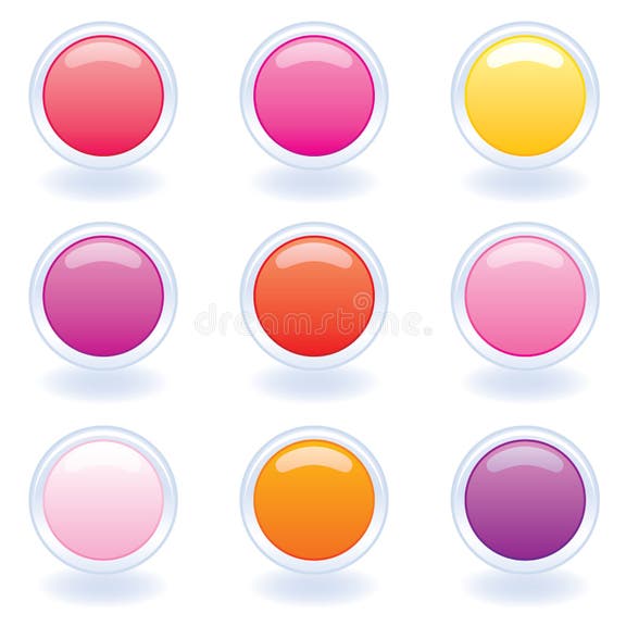 Computer Buttons in Warm Colors Stock Illustration - Illustration of ...