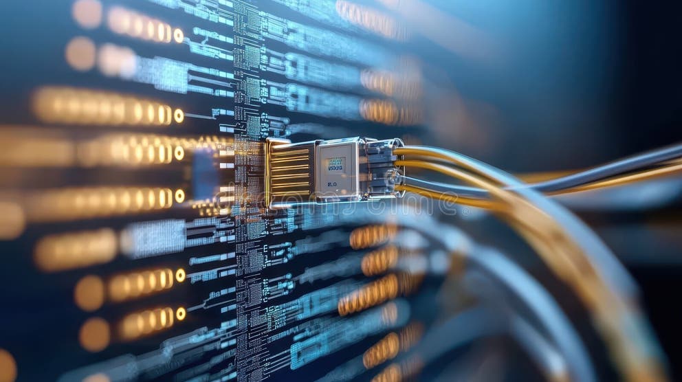 Computer Cable Connection Closeup, Ensuring Seamless Data Transfer and ...