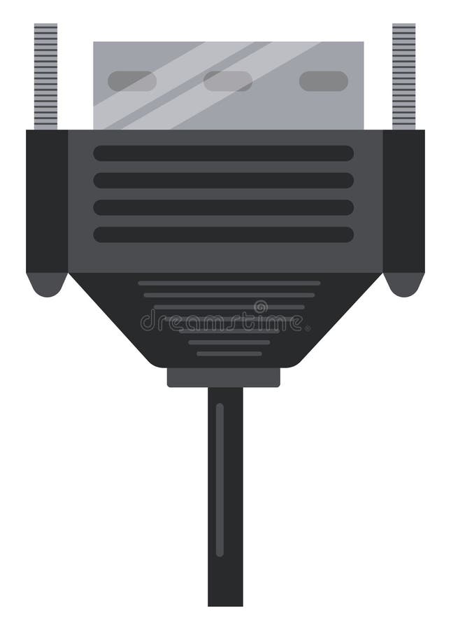 Computer plug in, icon stock vector. Illustration of supply - 261079751