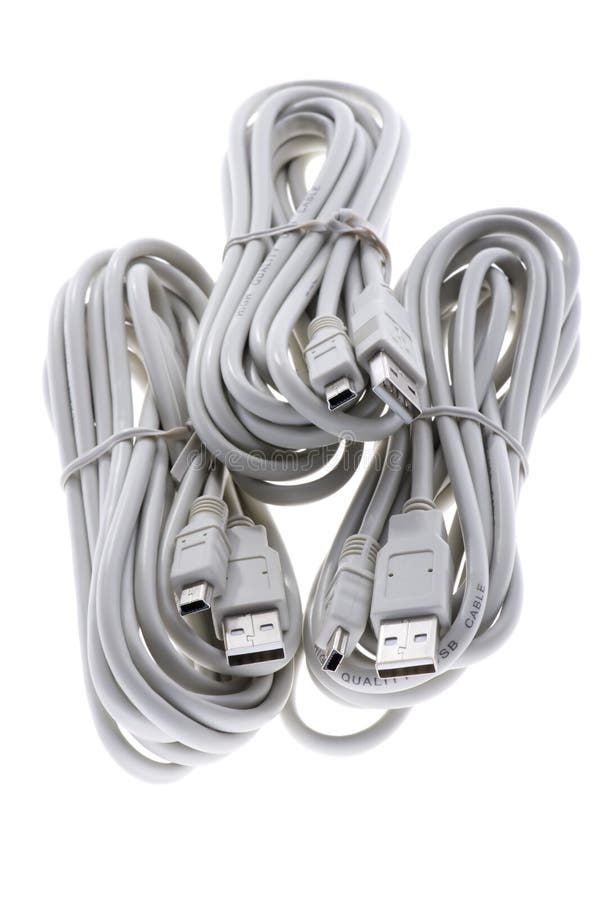 Computer Cable Isolated on White Background Stock Image - Image of ...