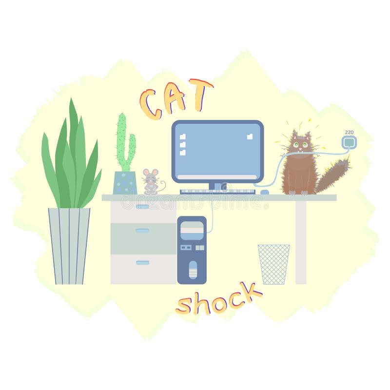 Computer Cable while Mouse Laughs – Vector Illustration Stock ...