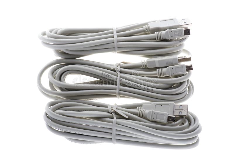 Computer Cable on White Background Stock Image - Image of connection ...