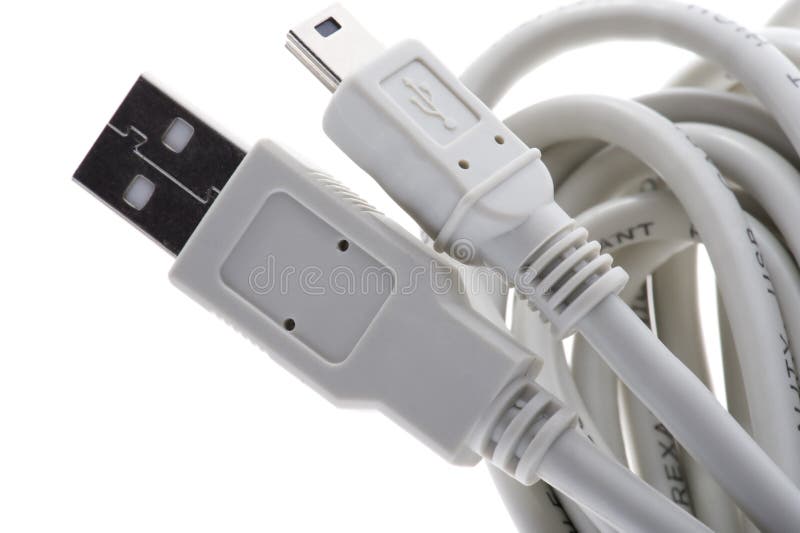 Computer Cable on White Macro Stock Image - Image of cord, hardware ...