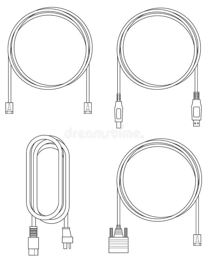 Computer cables stock vector. Illustration of connection - 10937856