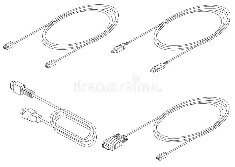 Computer cables stock vector. Illustration of connection - 10937856