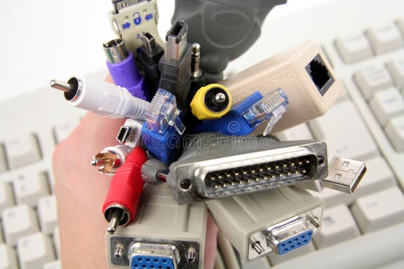 Computer cables stock image. Image of connection, nightmare - 678505