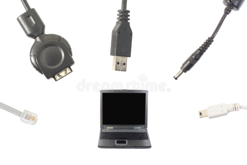 Computer and cables stock image. Image of data, multimedia - 7599689