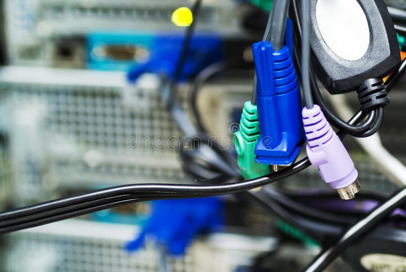 Computer Cables Connector with Server Stock Image - Image of ...