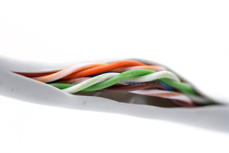 Computer Cables on White Background Stock Image - Image of idea ...