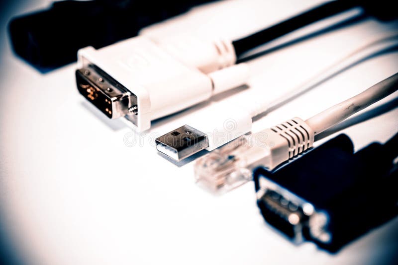 Computer cables stock photo. Image of work, plug, network - 35133124