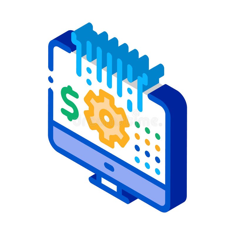 Computer Cache Settings Isometric Icon Vector Illustration Stock Vector ...