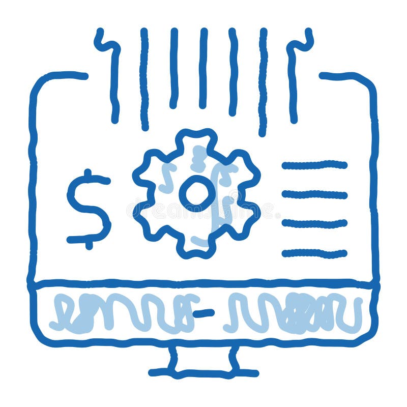 Computer Cache Settings Doodle Icon Hand Drawn Illustration Stock ...