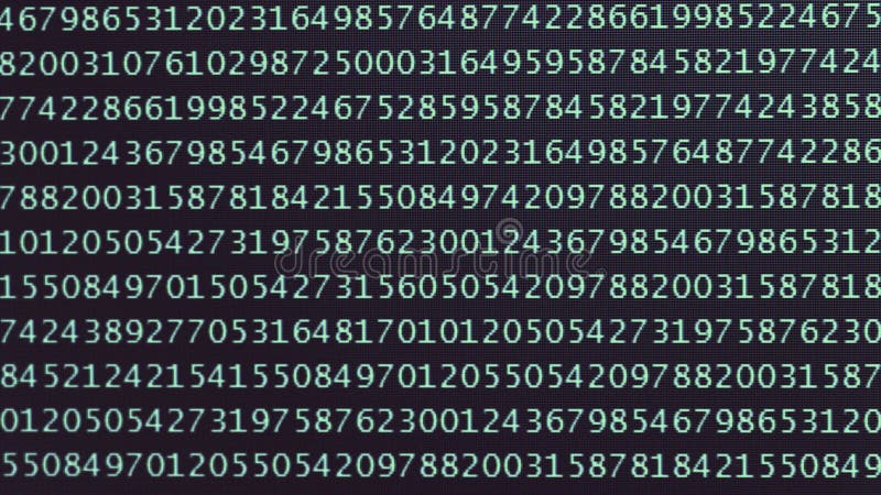 Computer Calculation Number Sequence Scrolling on Consol Screen Stock ...