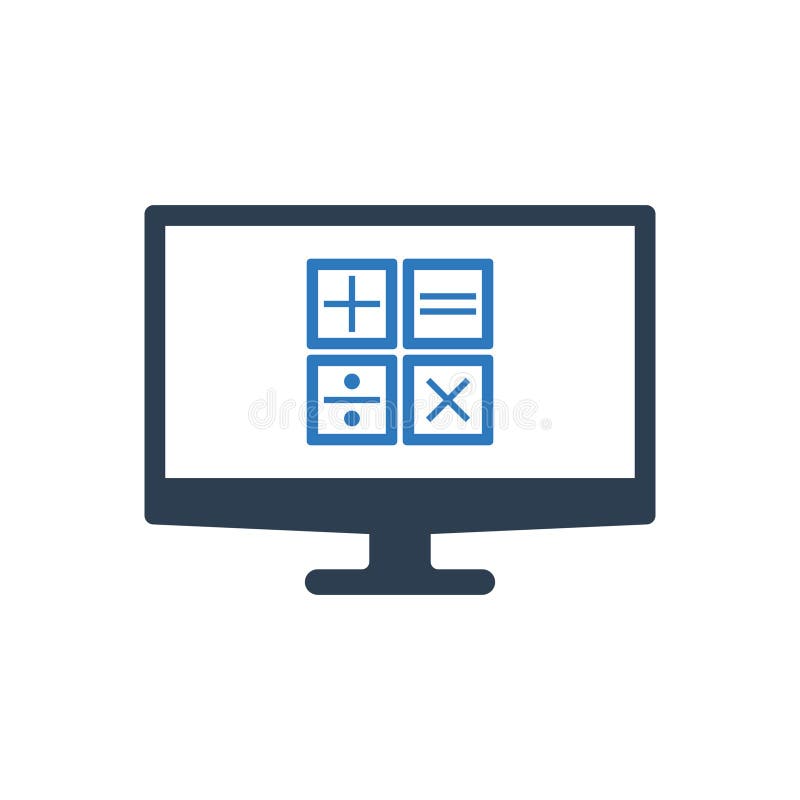 Computer Calculator Icon stock illustration. Illustration of business ...