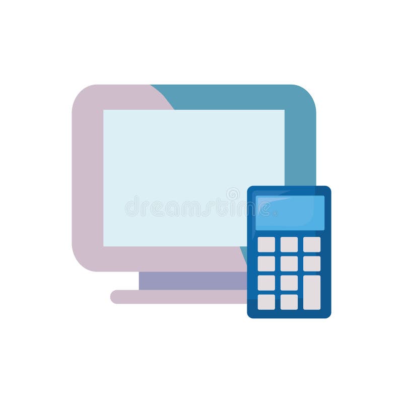 Computer Calculator on White Background Stock Vector - Illustration of ...