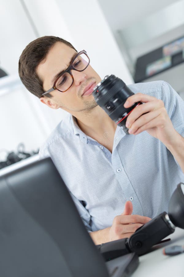 Computer Camera Research Working Desk Concept Stock Photo - Image of ...