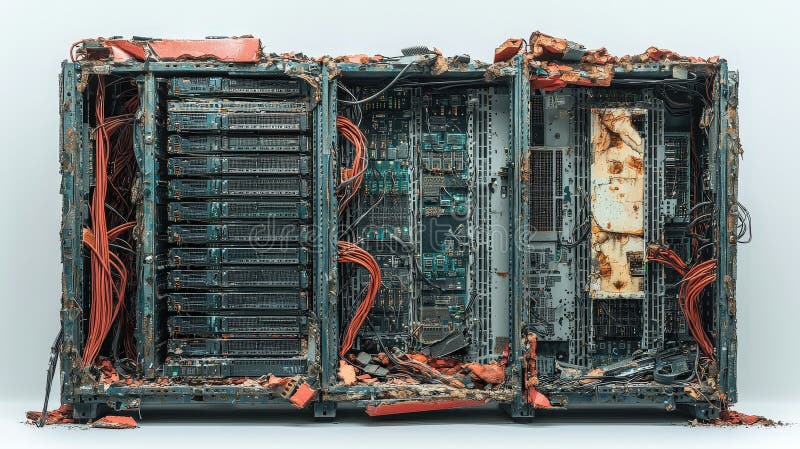 Computer Case with a Broken Cpu and Damaged Components Displayed on a ...