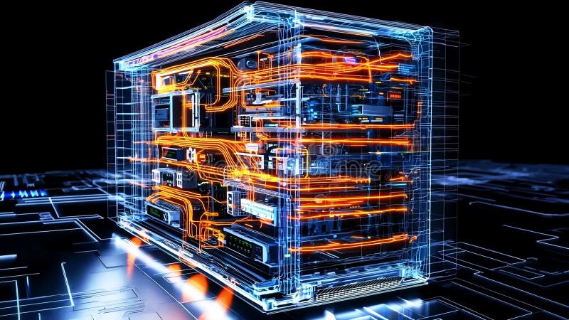 A Computer Case with a Circuit Board in the Background Stock Video ...