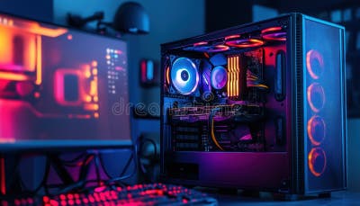 Computer Case Featuring a Fan Alongside a Keyboard for a Complete Setup ...