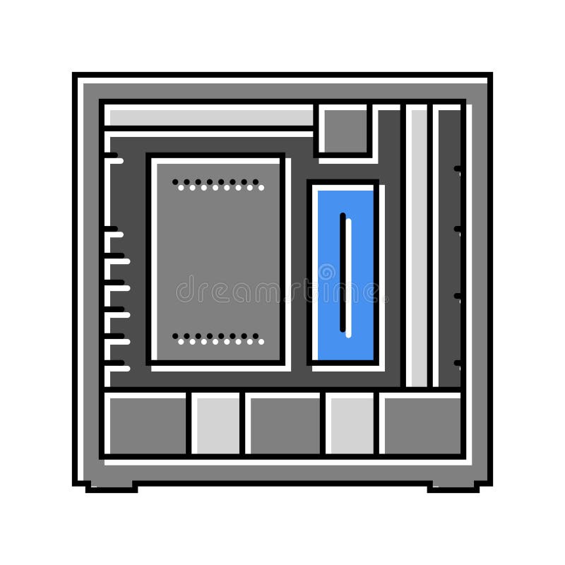 Computer Case Gaming Pc Color Icon Vector Illustration Stock ...