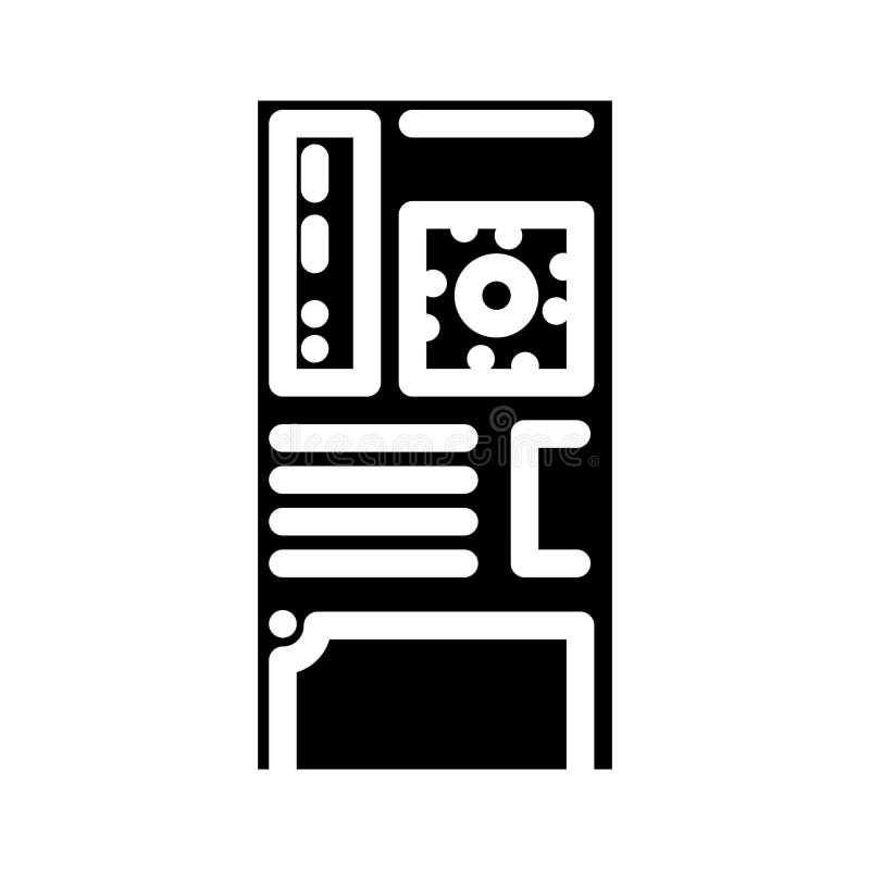 Computer Case Gaming Pc Glyph Icon Vector Illustration Stock Vector ...