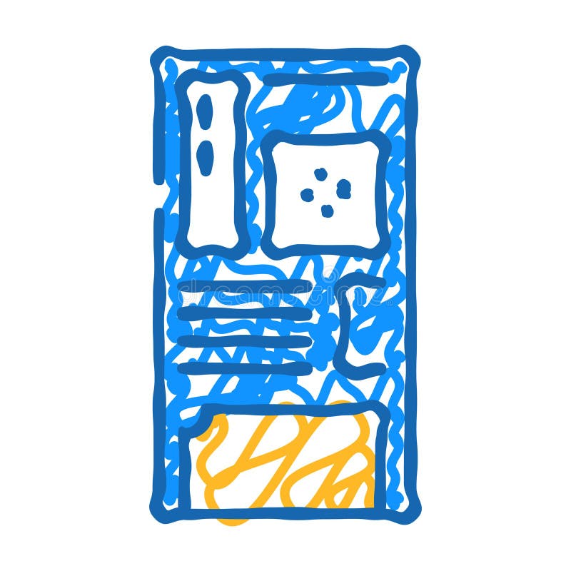 Computer Case Gaming Pc Icon Doodle Illustration Stock Vector ...