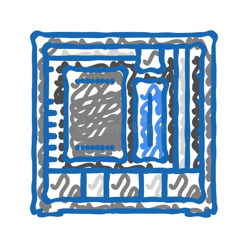 Computer Case Gaming Pc Icon Doodle Illustration Stock Illustration ...