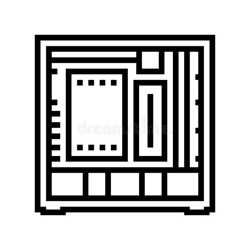 Computer Case Gaming Pc Line Icon Vector Illustration Stock Vector ...