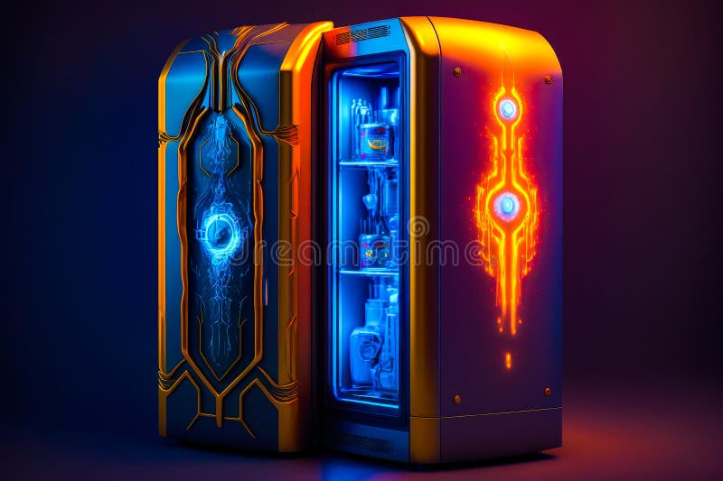 Computer Case with Glowing Design on the Front and Side of it ...
