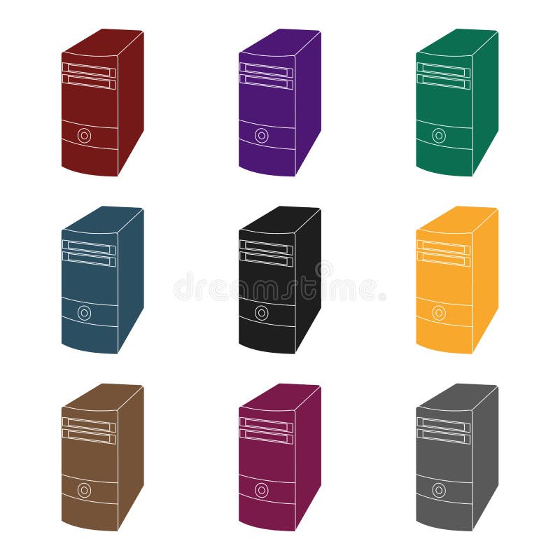 Computer Case Icon in Cartoon Style Isolated on White Background ...