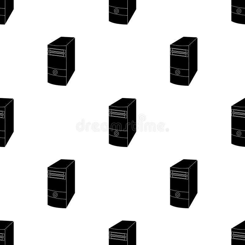 Computer Case Icon in Black Style Isolated on White Background ...