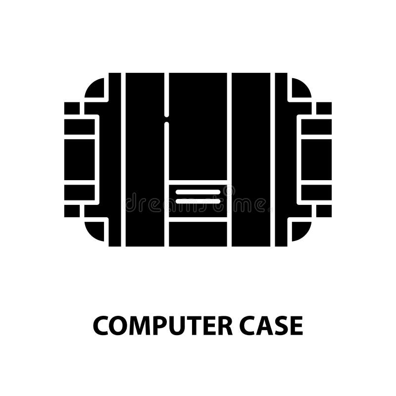 Computer Case Icon, Black Vector Sign with Editable Strokes, Concept ...